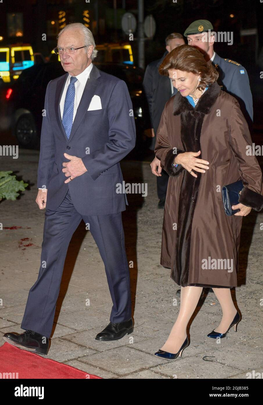 STOCKHOLM 20171206 King Carl Gustaf and Queen Silvia arriving at a ...