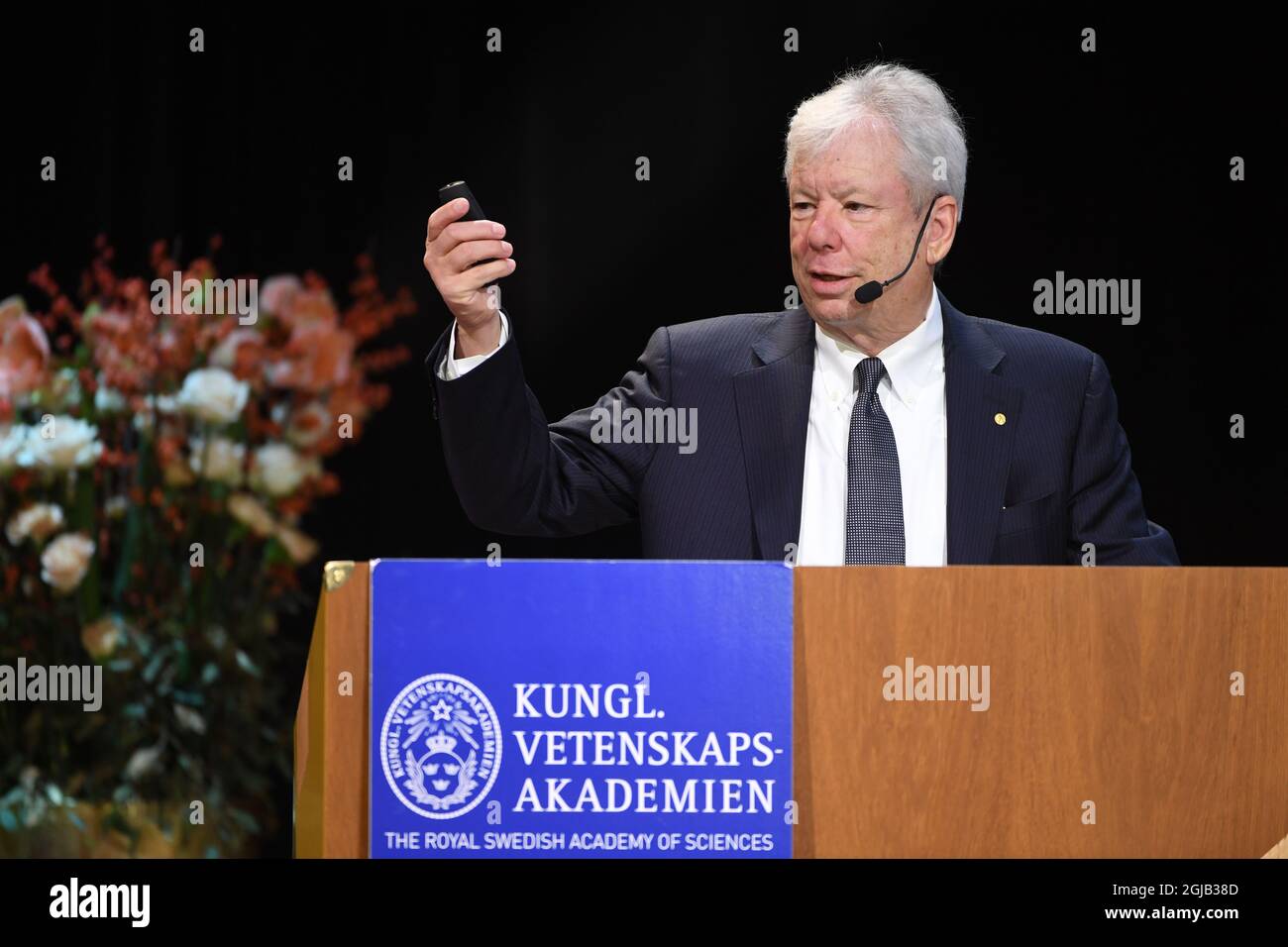 STOCKHOLM 20171208 Nobel laureate in economy Richard Thaler gives his ...