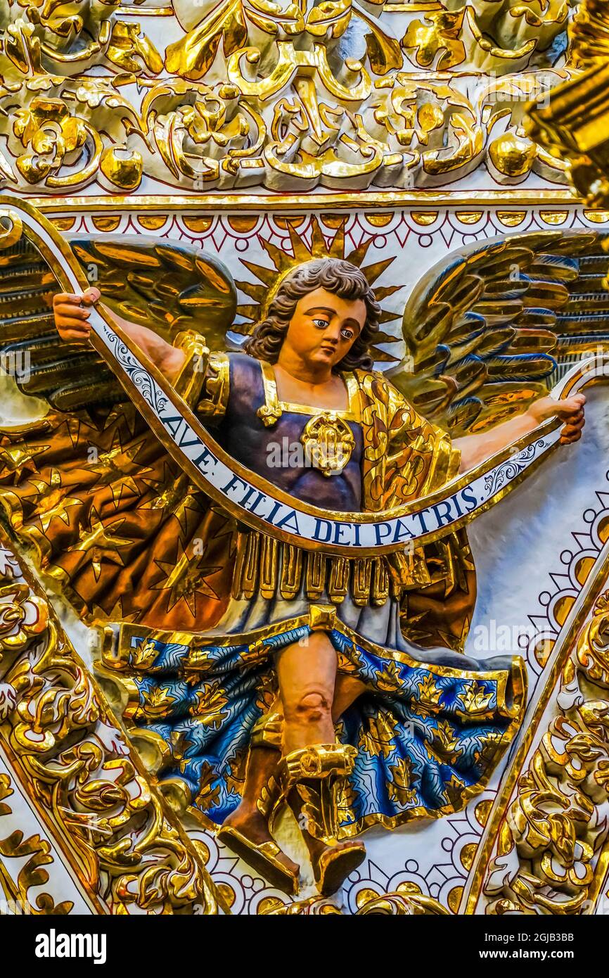 Angel, Rosary Chapel, Puebla, Mexico. Built in 1600's Stock Photo - Alamy