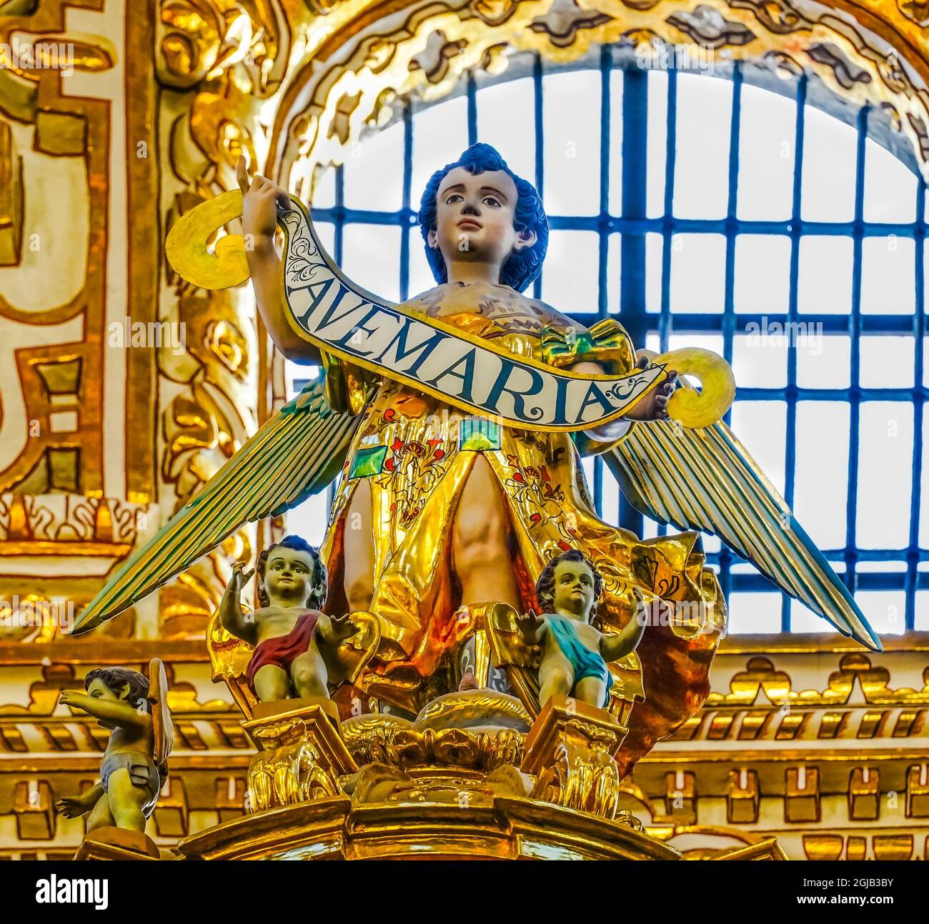 Angel, Chapel of the Rosary Santa Domingo Church, Puebla, Mexico. Built ...