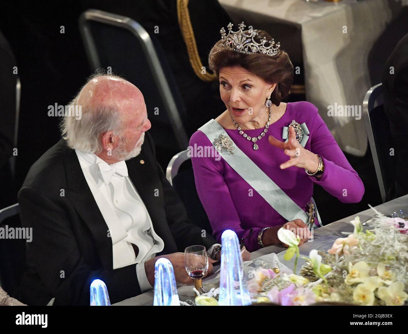 STOCKHOLM 20171210 Barry Barish Nobel physics laureate and Queen Silvia ...