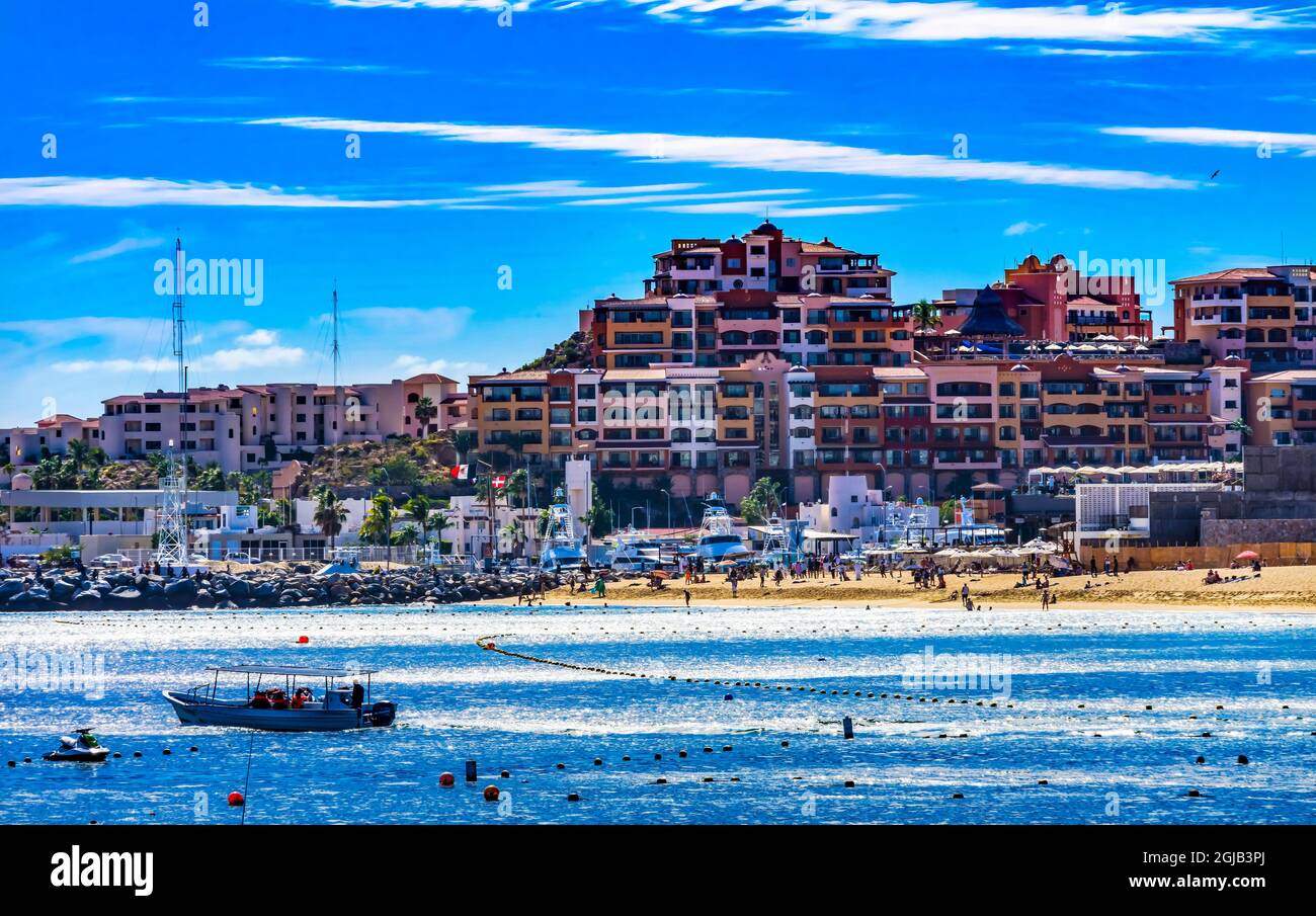 Colorful beach, Cabo San Lucas, Mexico Stock Photo - Alamy