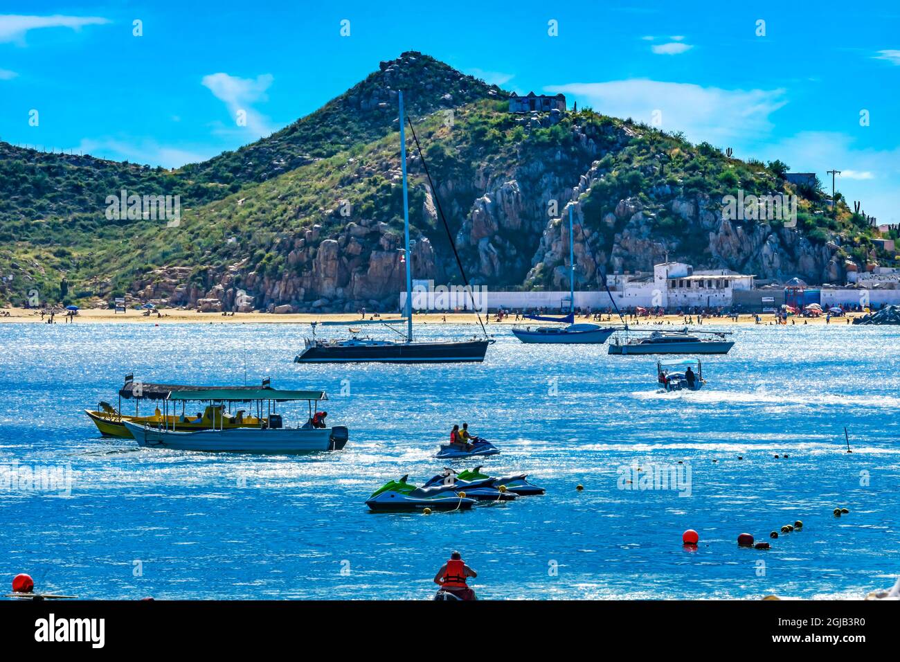 Colorful beach, Cabo San Lucas, Mexico. Los Cabos has many sandy ...