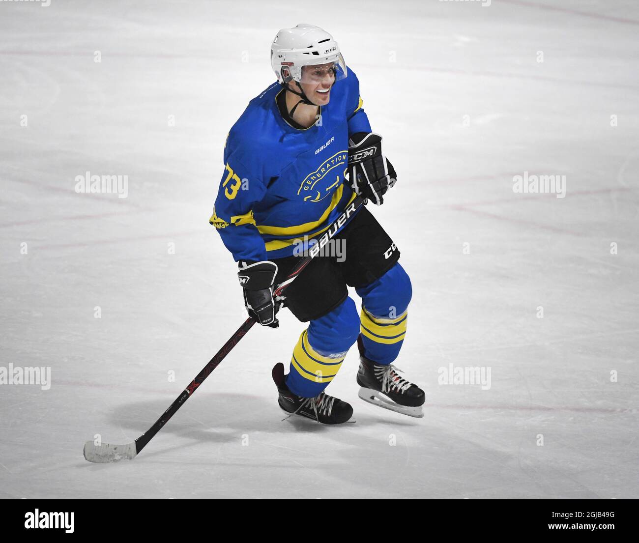 OCKELBO 20180125 Prince Daniel take part in an ice hockey match at the opening of Ockelbo's new ...