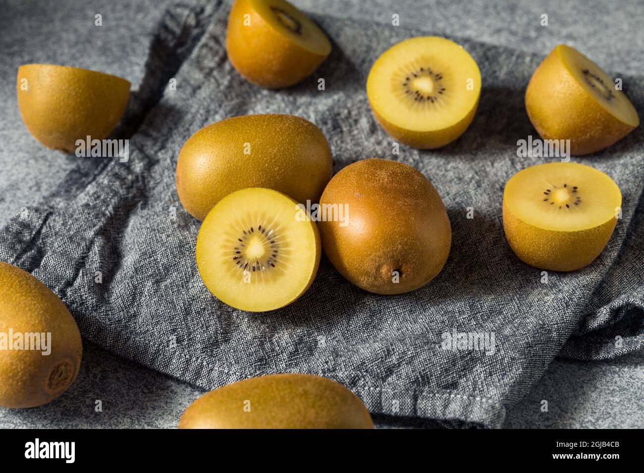 Raw Yellow Organic Golden Kiwis Ready to Eat Stock Photo - Alamy