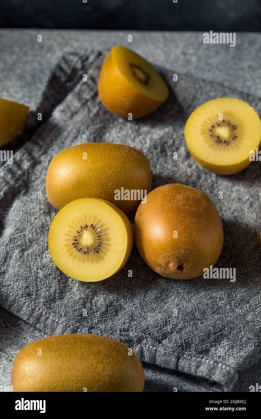 Raw Yellow Organic Golden Kiwis Ready to Eat Stock Photo - Alamy