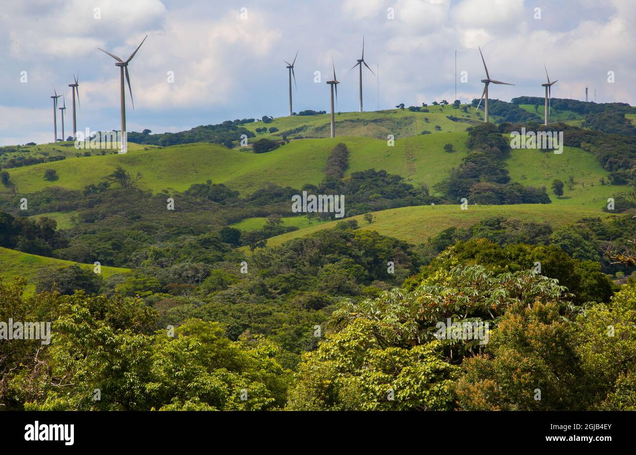 Wind turbines around Lake Arenal in Costa Rica Stock Photo - Alamy