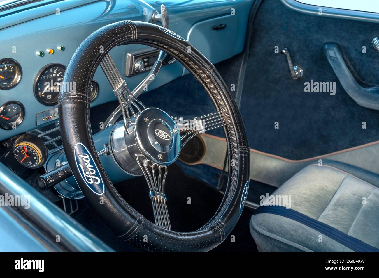 Antique Ford car interior Stock Photo - Alamy