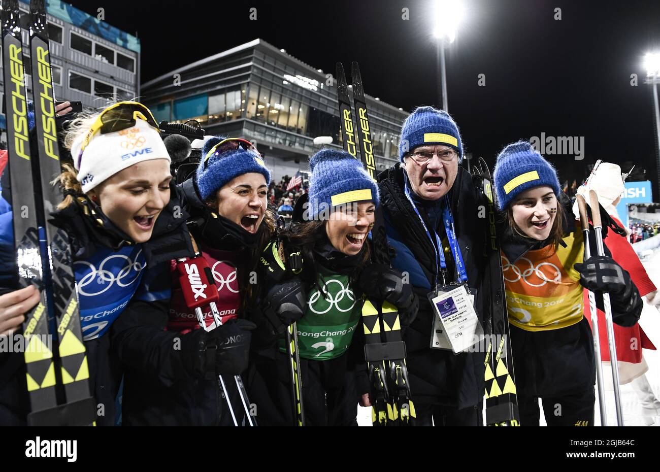 PYEONGCHANG 2018-02-17 King Carl Gustaf, Stina Nilsson, Anna Haag ...