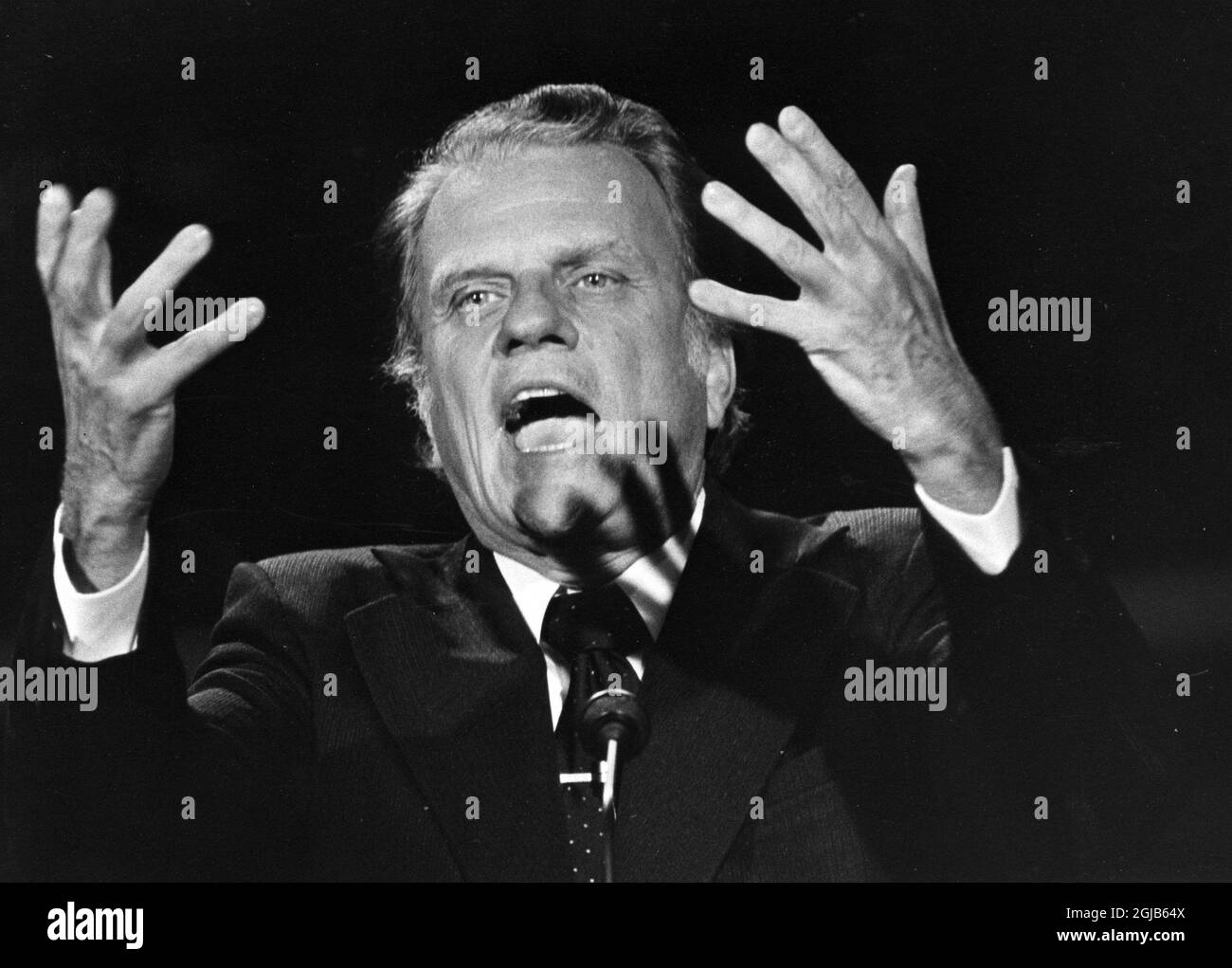 ARKIV 1978 - Billy Graham, a US evangelist, is seen during a visit to ...