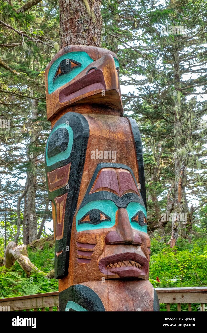 Totem pole, Mount Roberts, Juneau, Alaska, USA Stock Photo - Alamy