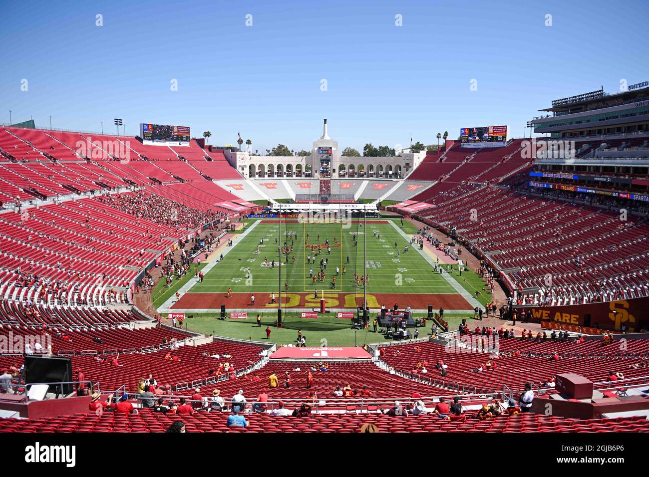 General overall view of the Los Angeles Memorial Coliseum before an ...