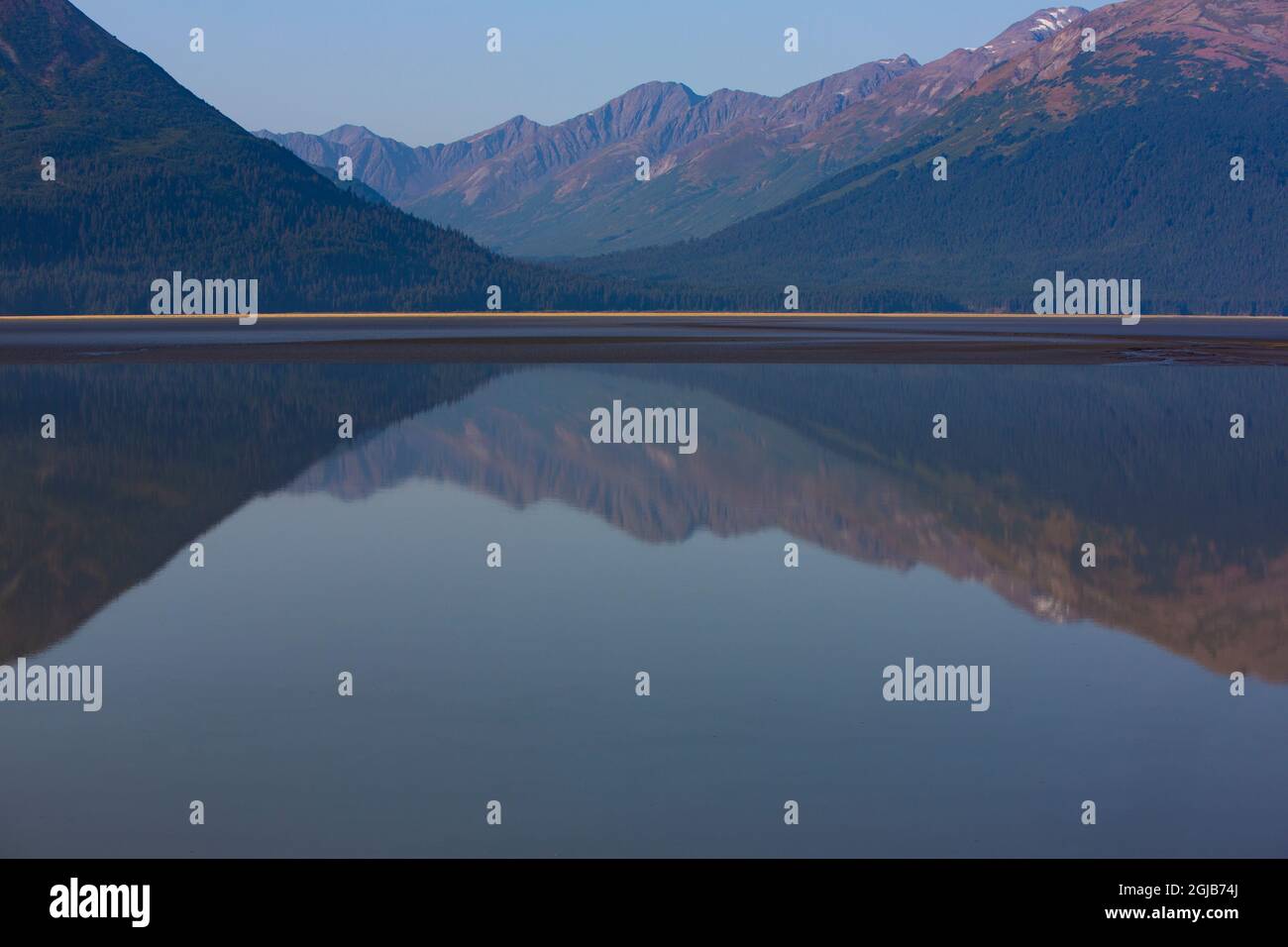 Cook Inlet, Alaska, bay and mountain reflection Stock Photo - Alamy