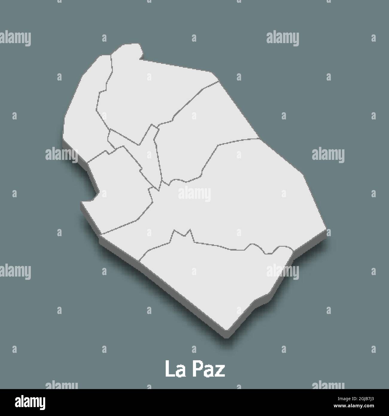 3d isometric map of La Paz is a city of Bolivia , vector illustration ...