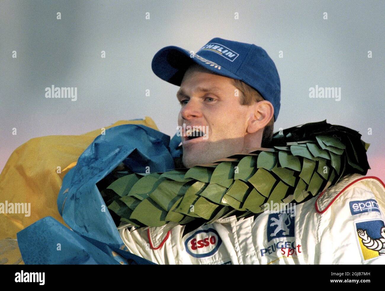 Marcus Gronholm of Finland celebrates winning the rally Stock Photo - Alamy