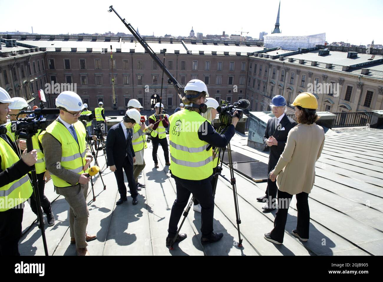 STOCKHOLM 20180419 King Carl Gustaf is seen entering the roof of the ...