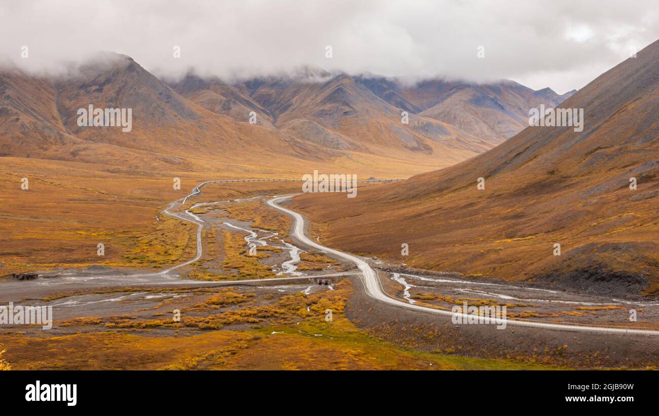 USA, Alaska. View of Atigun Pass on the Dalton Highway to Prudhoe Bay ...