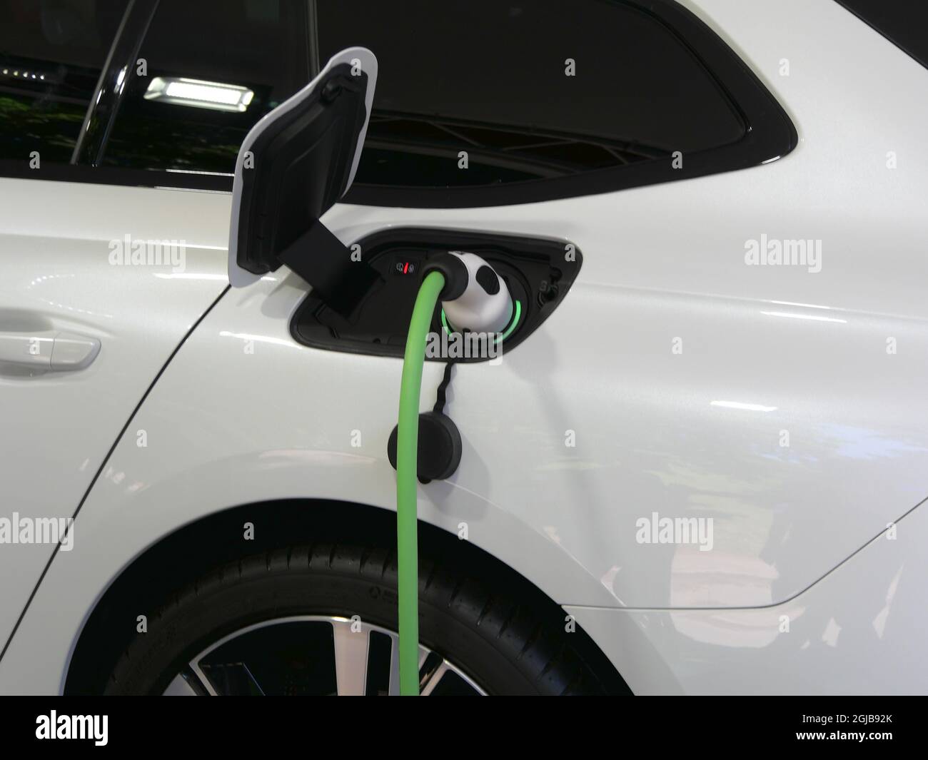 Closeup of an electric car plug-in socket Stock Photo - Alamy