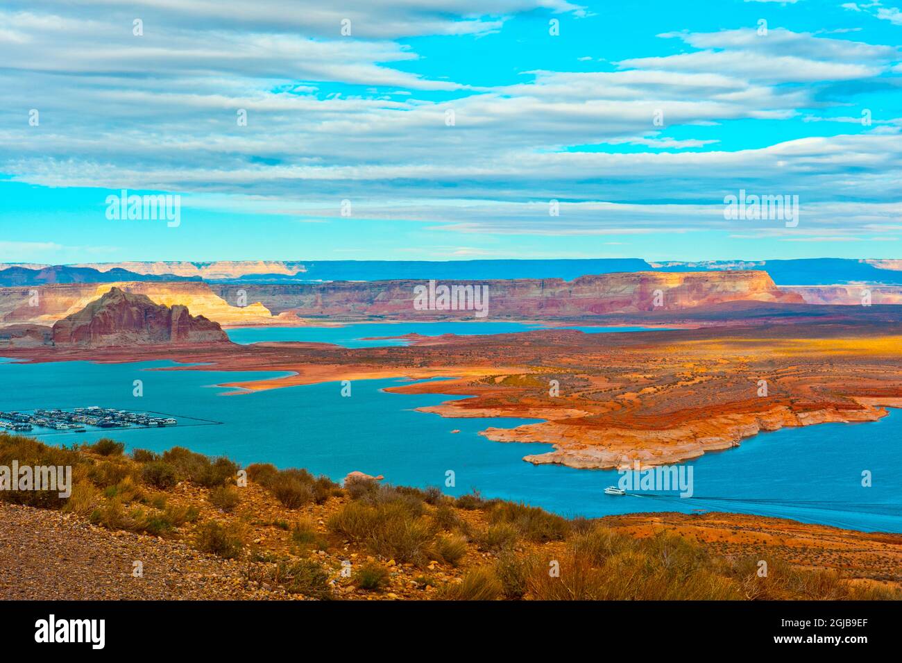 USA, Arizona. Page, Lake Powell from Wahweap Overlook Stock Photo - Alamy
