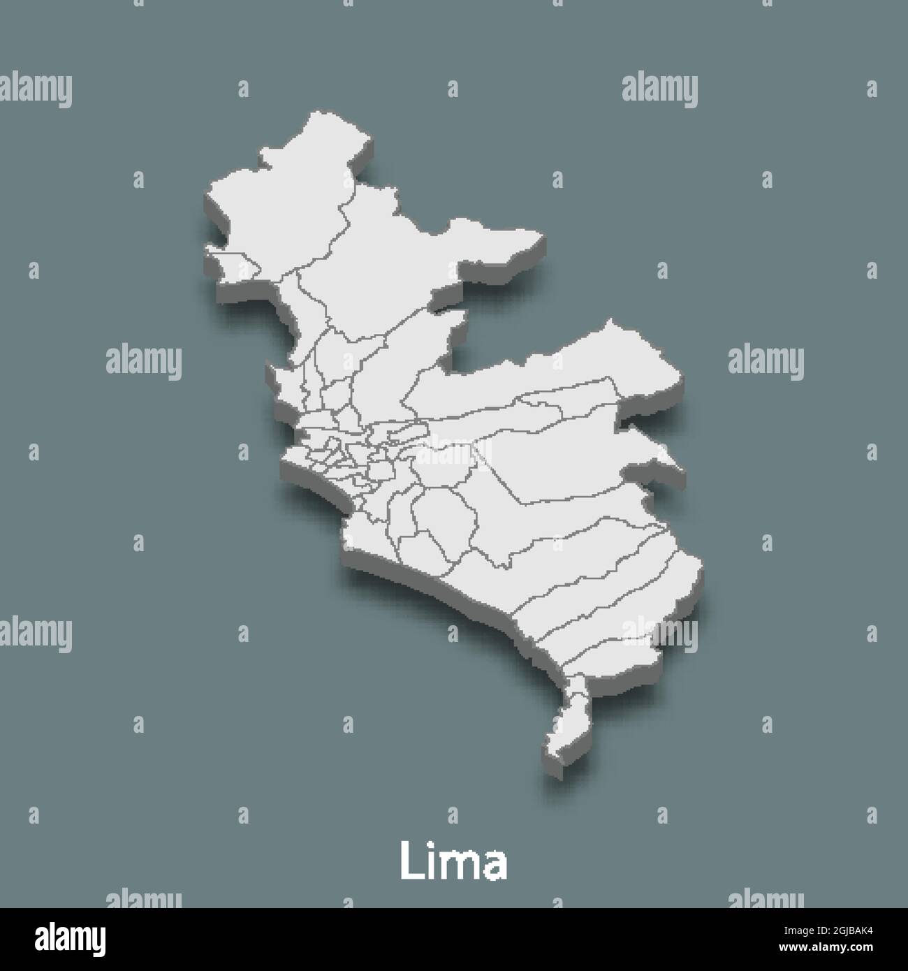 3d isometric map of Lima is a city of Peru, vector illustration Stock ...