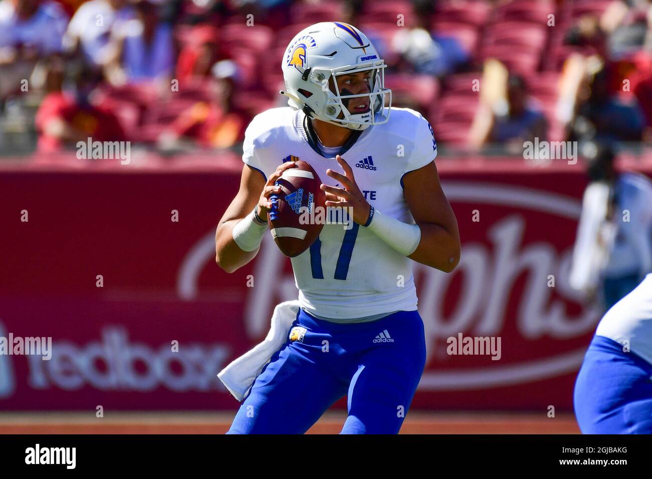 San Jose State Spartans quarterback Nick Starkel (17) during an NCAA ...