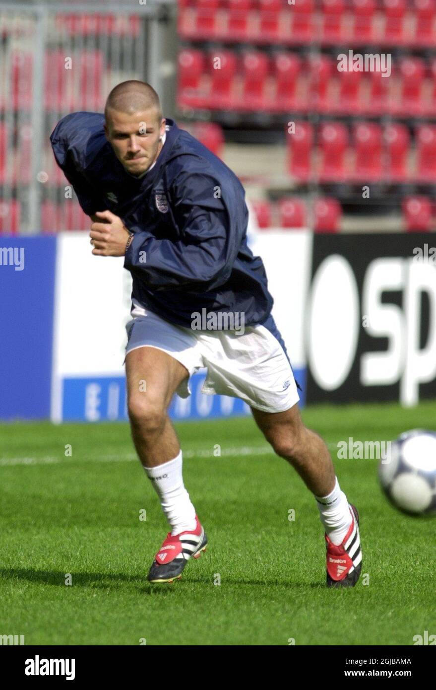 England's David Beckham in action during training Stock Photo - Alamy
