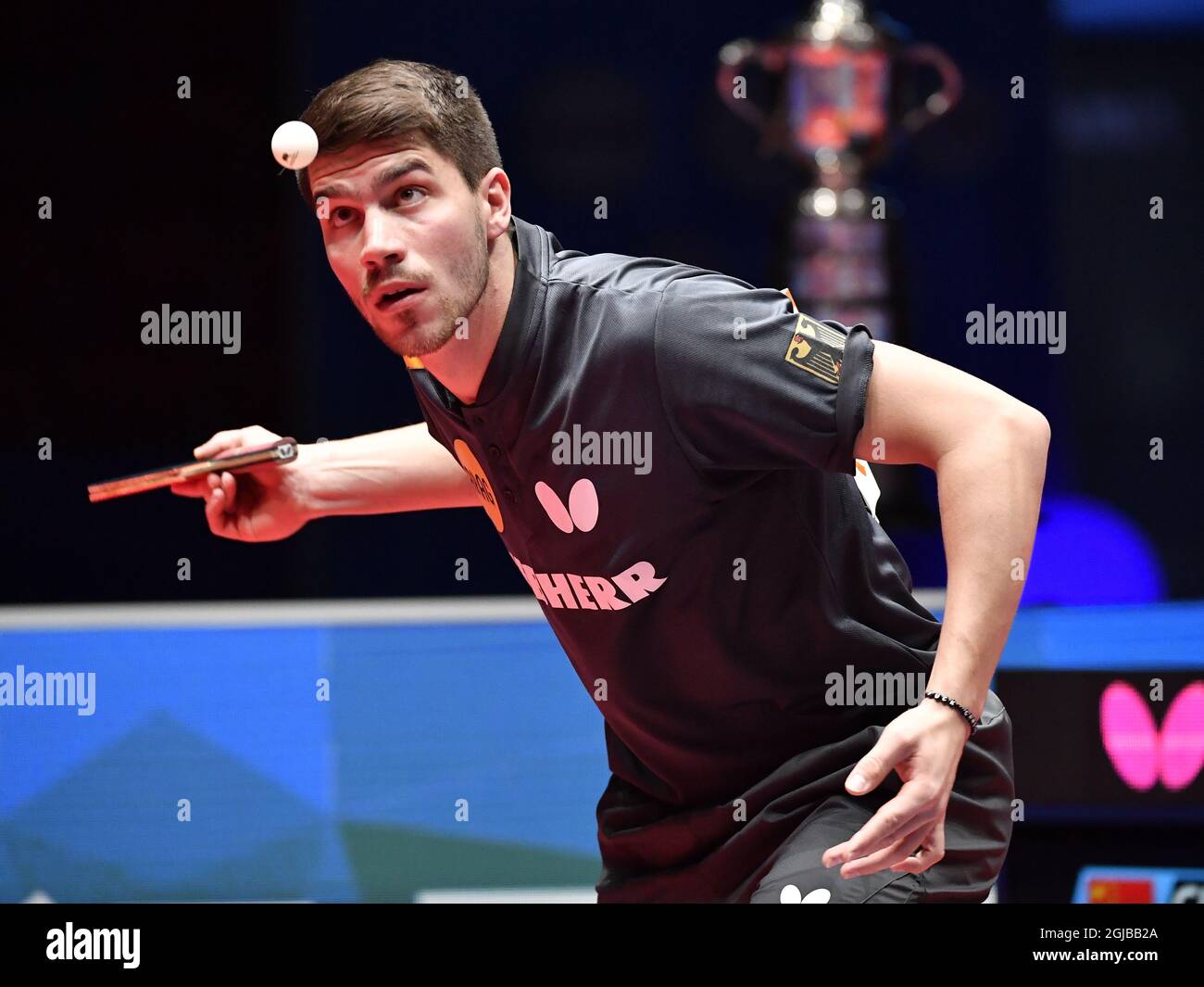 HALMSTAD 20180506 Patrick Franziska of German return to China's Xin Xu ...
