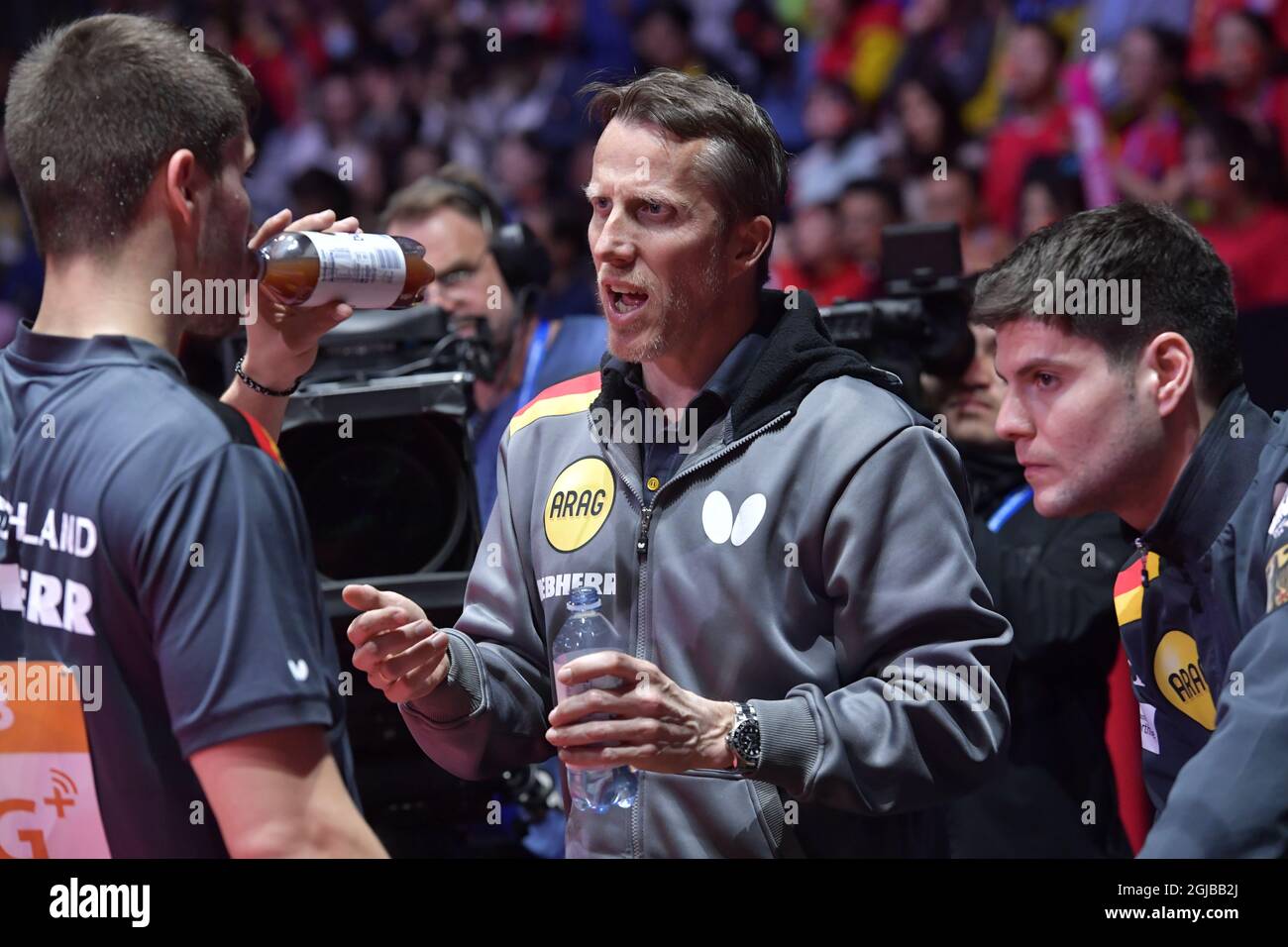 HALMSTAD 20180506 Germany's coach Joerg Rosskopf in a time out during ...