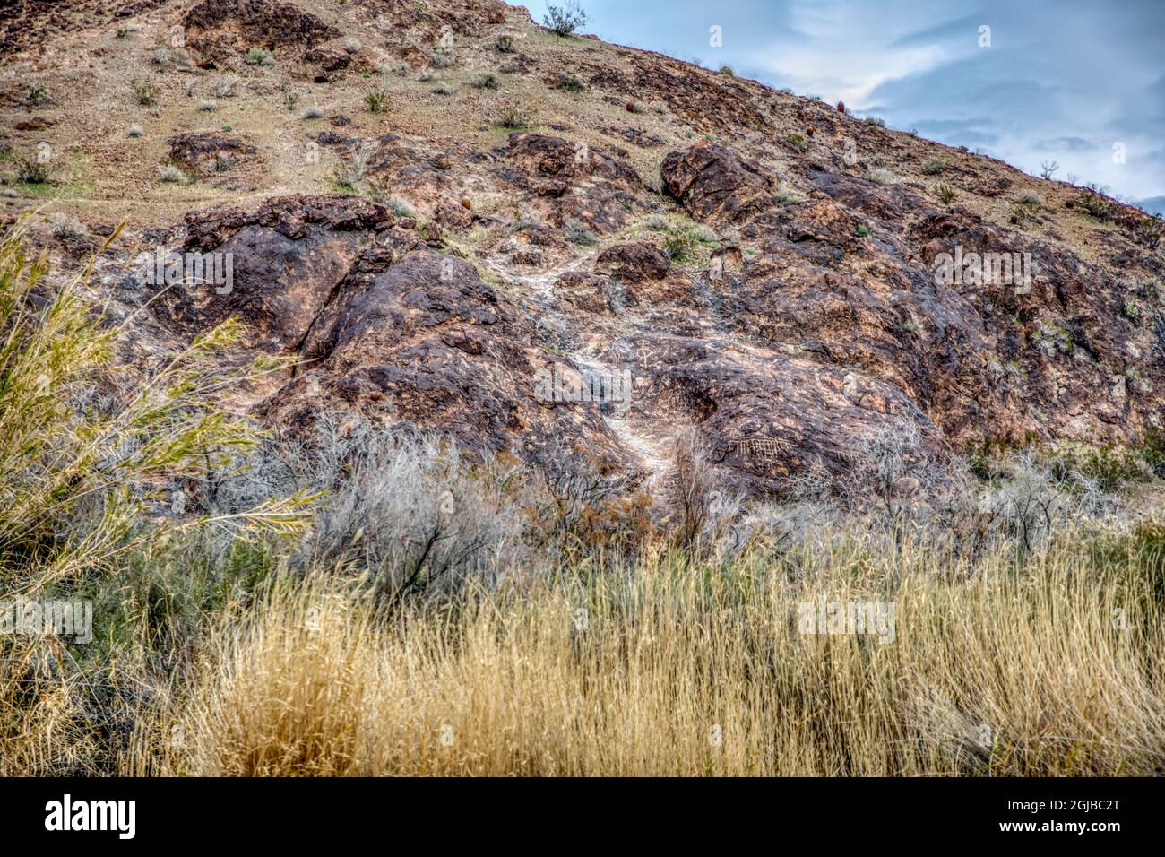 USA, Arizona. Ancient petroglyphs on rocks. Credit as Fred Lord ...