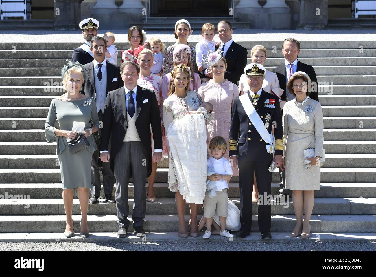 STOCKHOLM 20180608 Top row Prince Carl Philip, Prince Gabriel, Princess ...