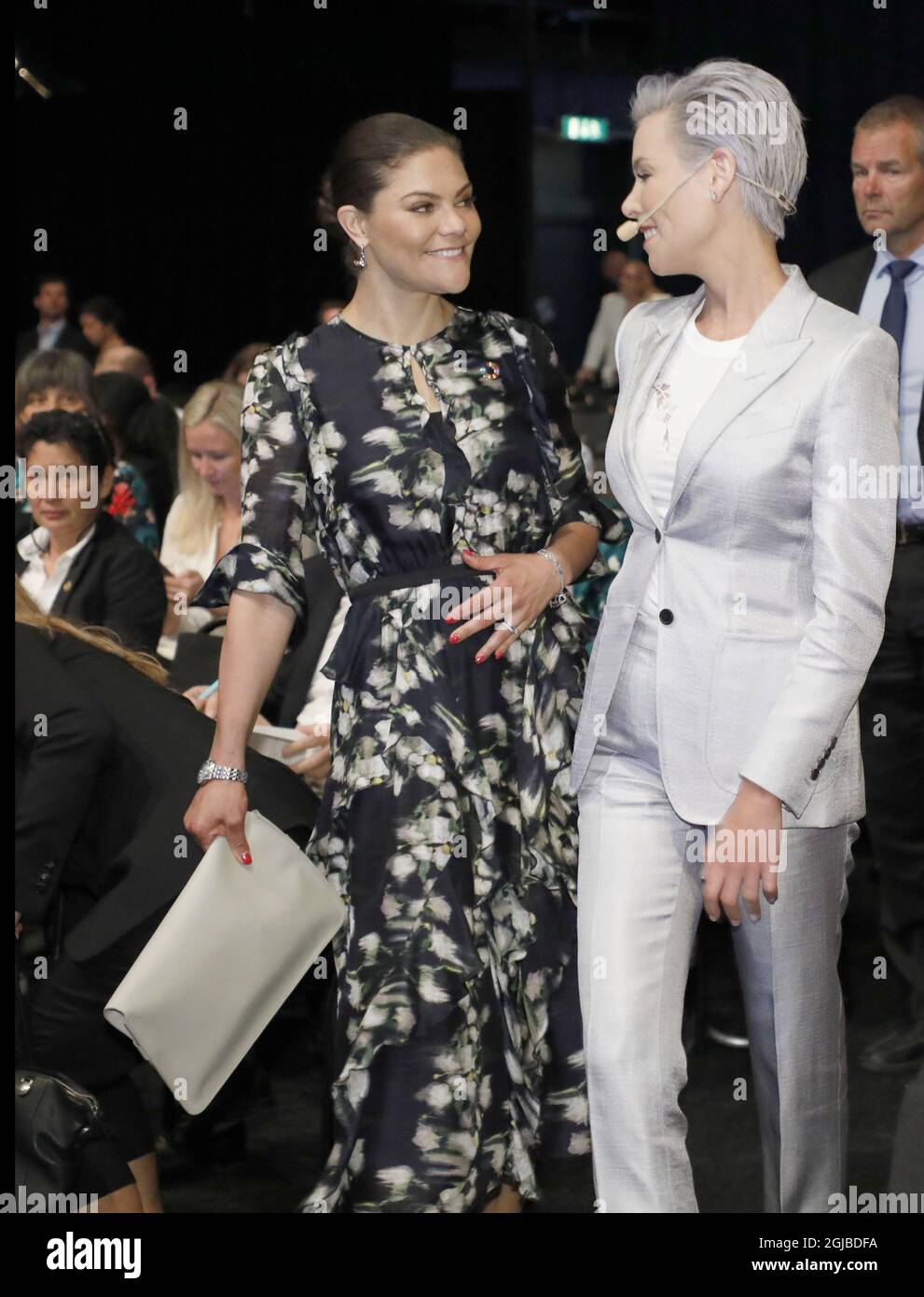 STOCKHOLM 2018-07-11 Crown Princess Victoria and Gunhild Stordalen are ...