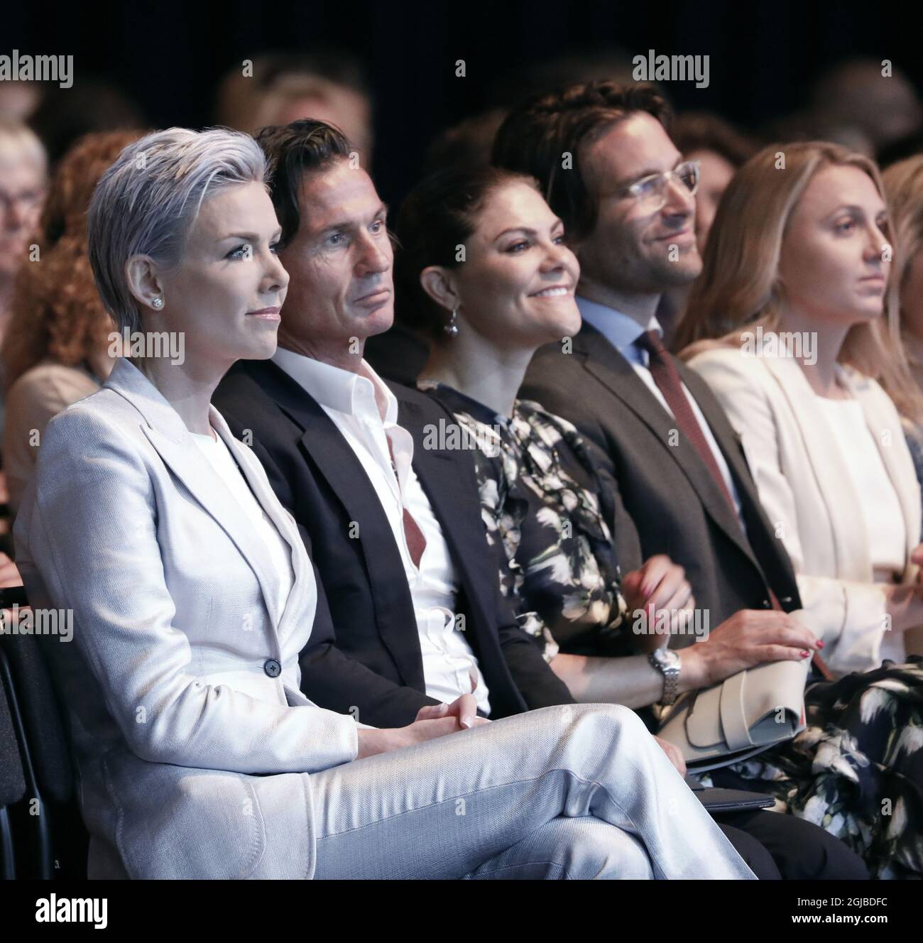 STOCKHOLM 2018-07-11 Gunhild and Petter Stordalen and Crown Princess ...