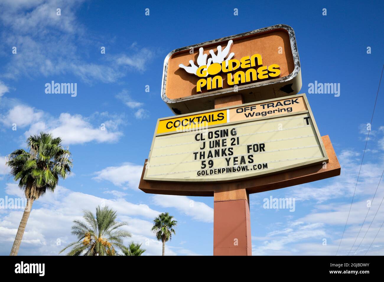 Old bowling alley sign, Tucson, Arizona Stock Photo - Alamy