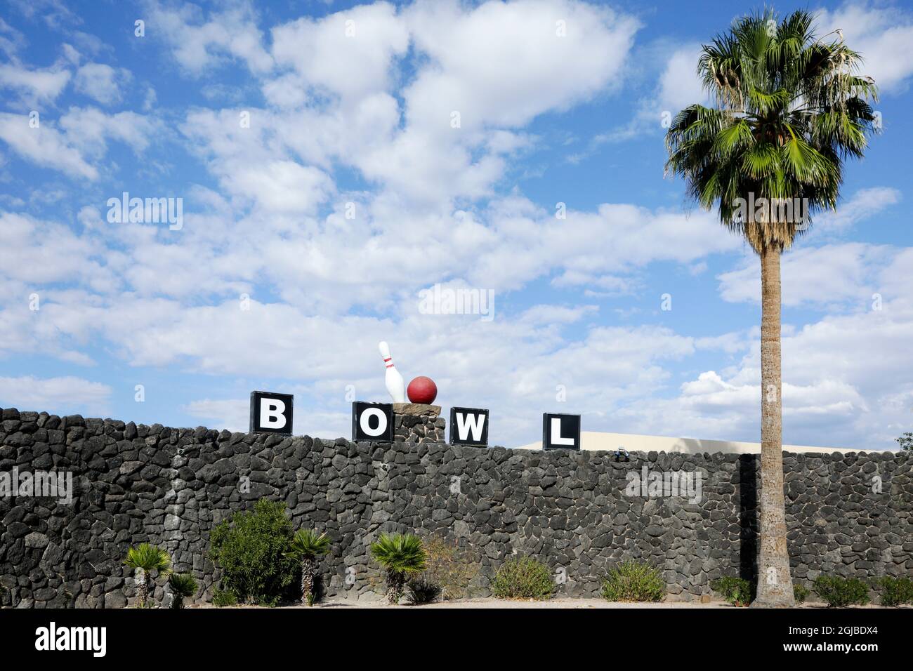 Old bowling alley sign, Tucson, Arizona. (Editorial Use Only Stock ...