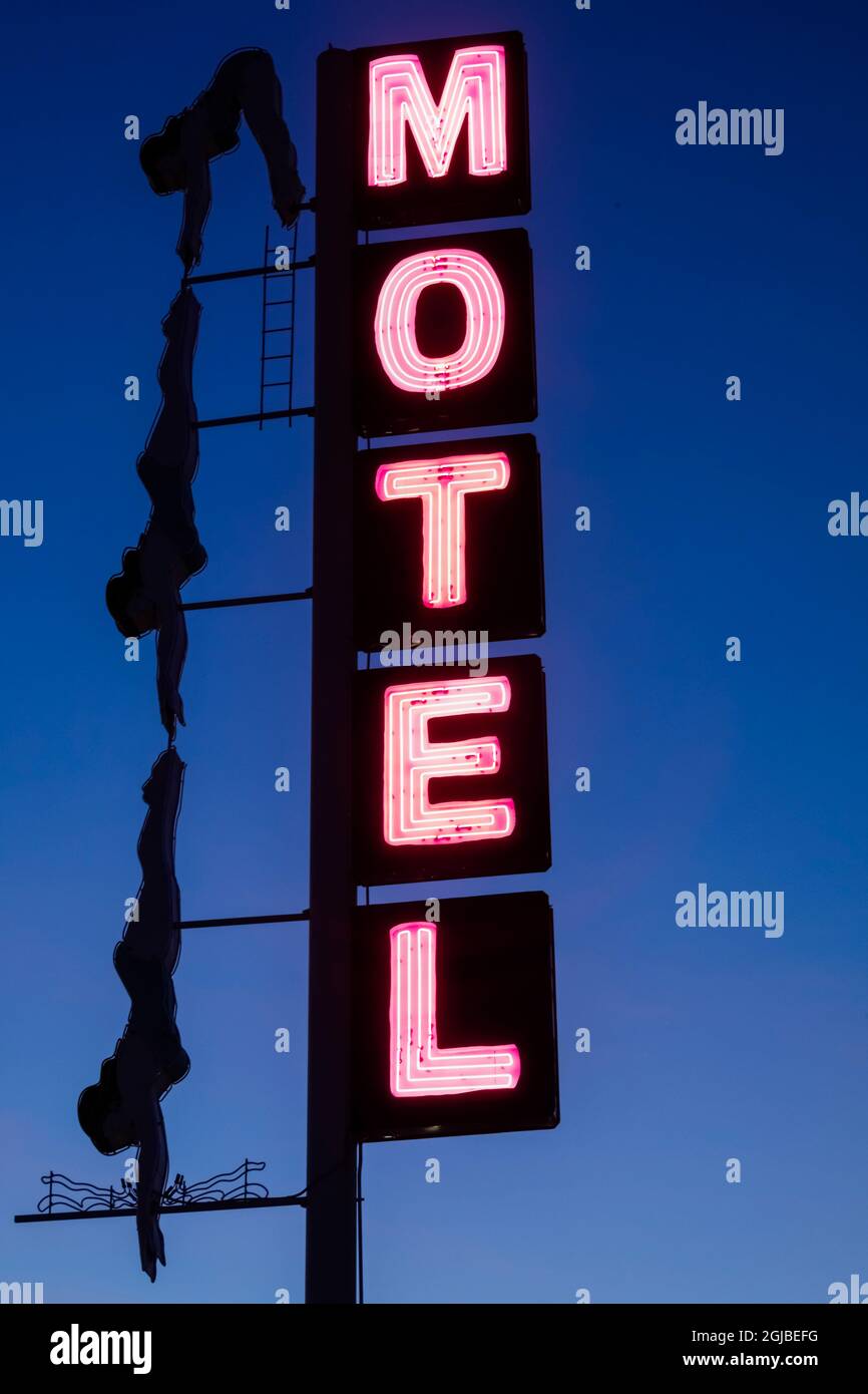 Vintage motel sign, Mesa, Arizona. (Editorial Use Only Stock Photo - Alamy
