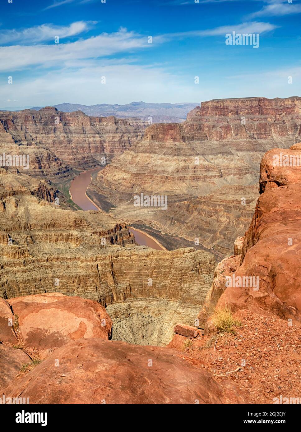 USA, Arizona, Grand Canyon West. Grand Canyon view with the Colorado ...