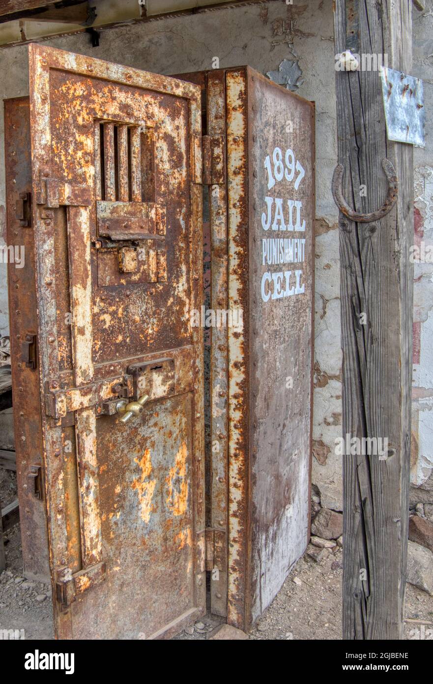 USA, Arizona. Oatman, old jail cell Stock Photo - Alamy