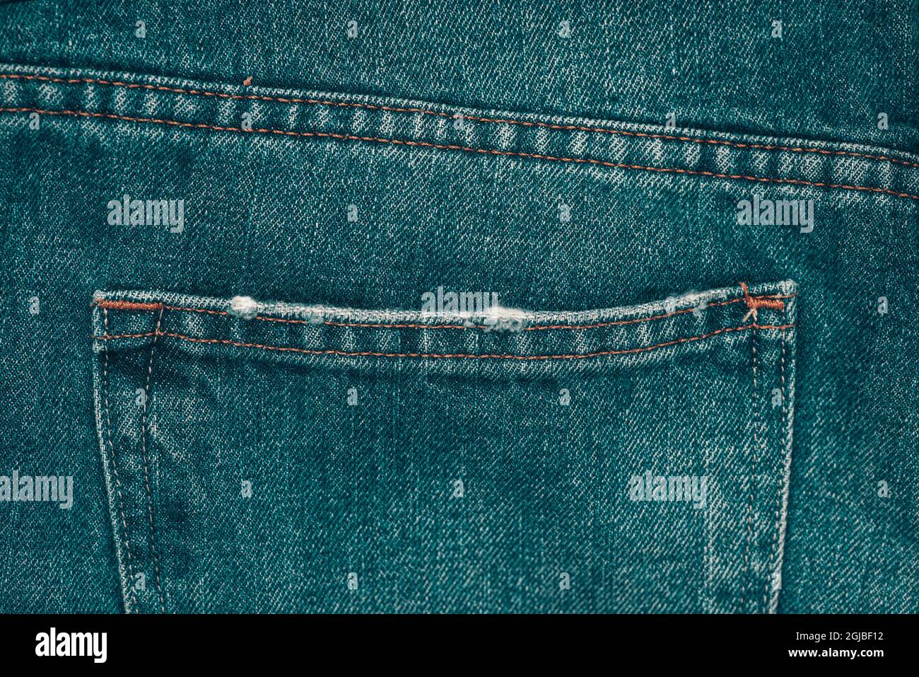 A denium blue jean pocket shot up close Stock Photo - Alamy