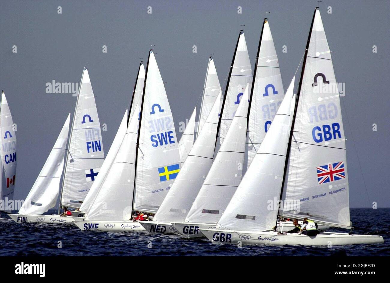 The Great Britain sailing crew, competing in the 470 class Stock Photo ...