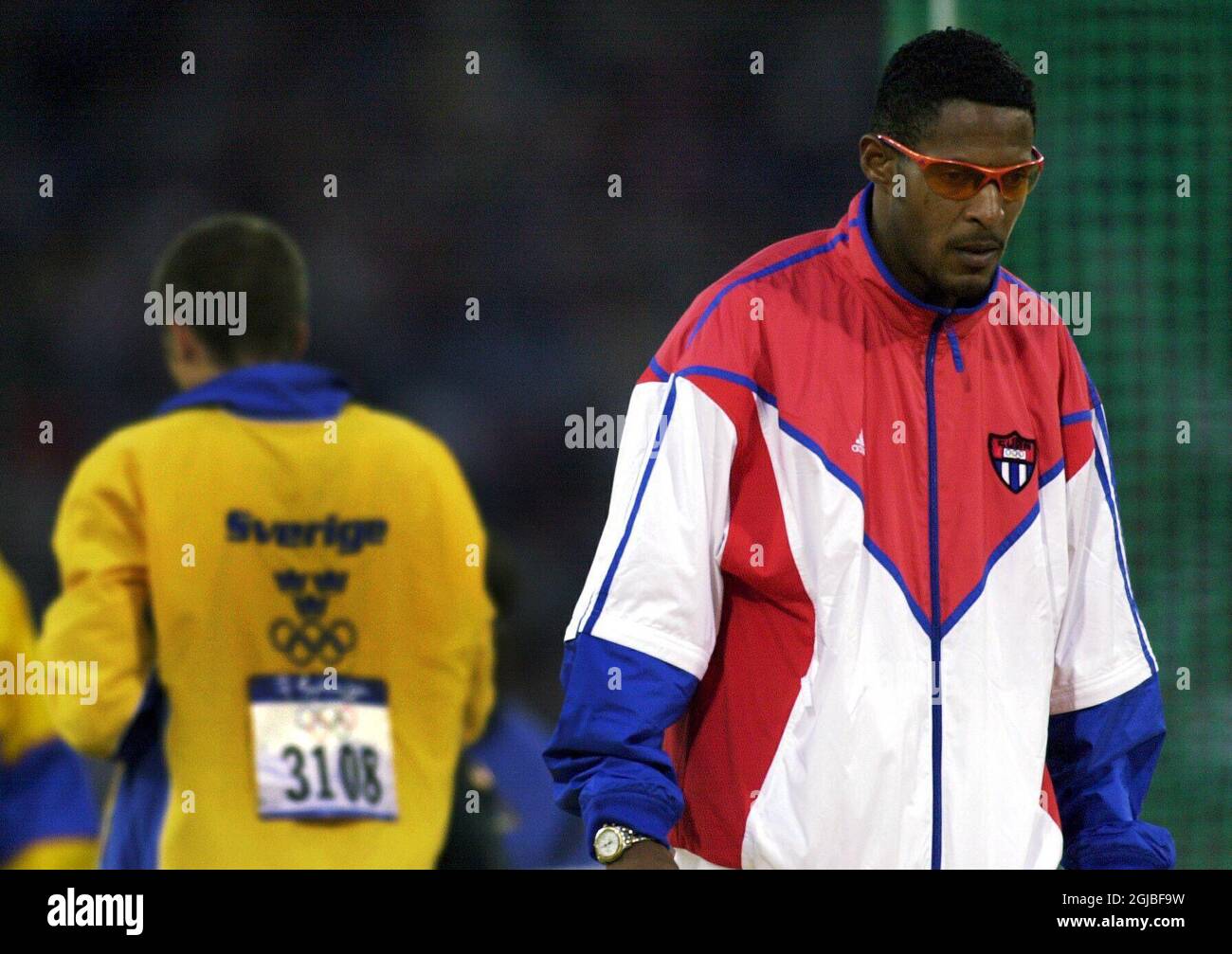Cuba's Javier Sotomayor (r) and Sweden's Staffan Strand (l Stock Photo ...