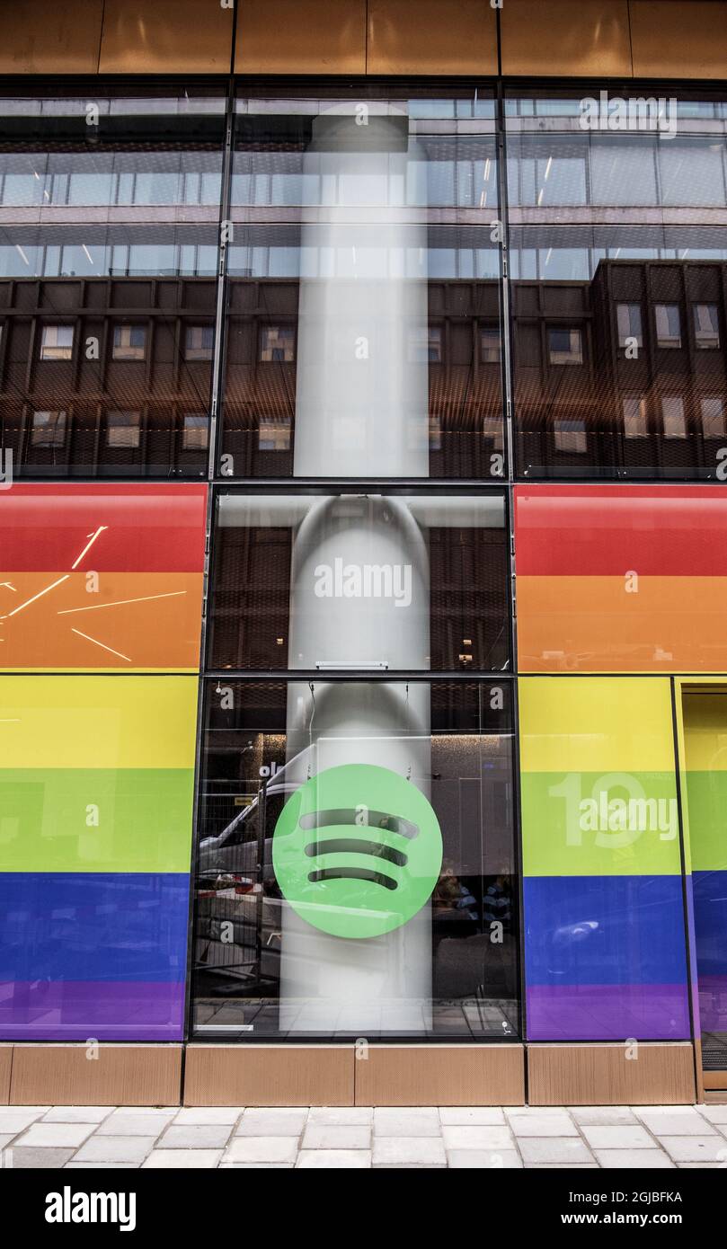 STOCKHOLM 2018-08-15 Spotify's new office in Stockholm, Sweden Foto ...