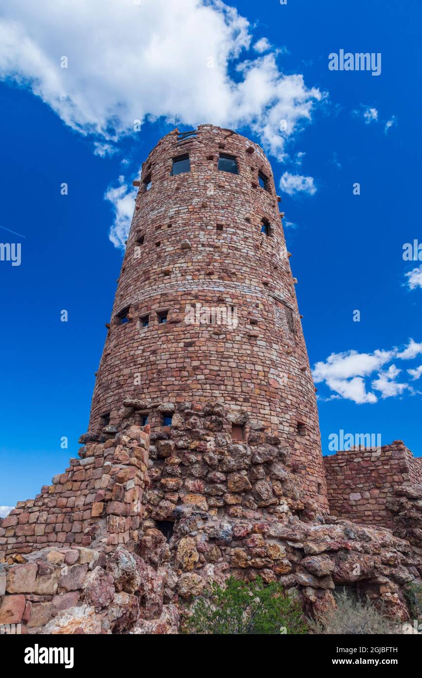 USA, Arizona. Desert View Watchtower, on the south rim of Grand Canyon ...