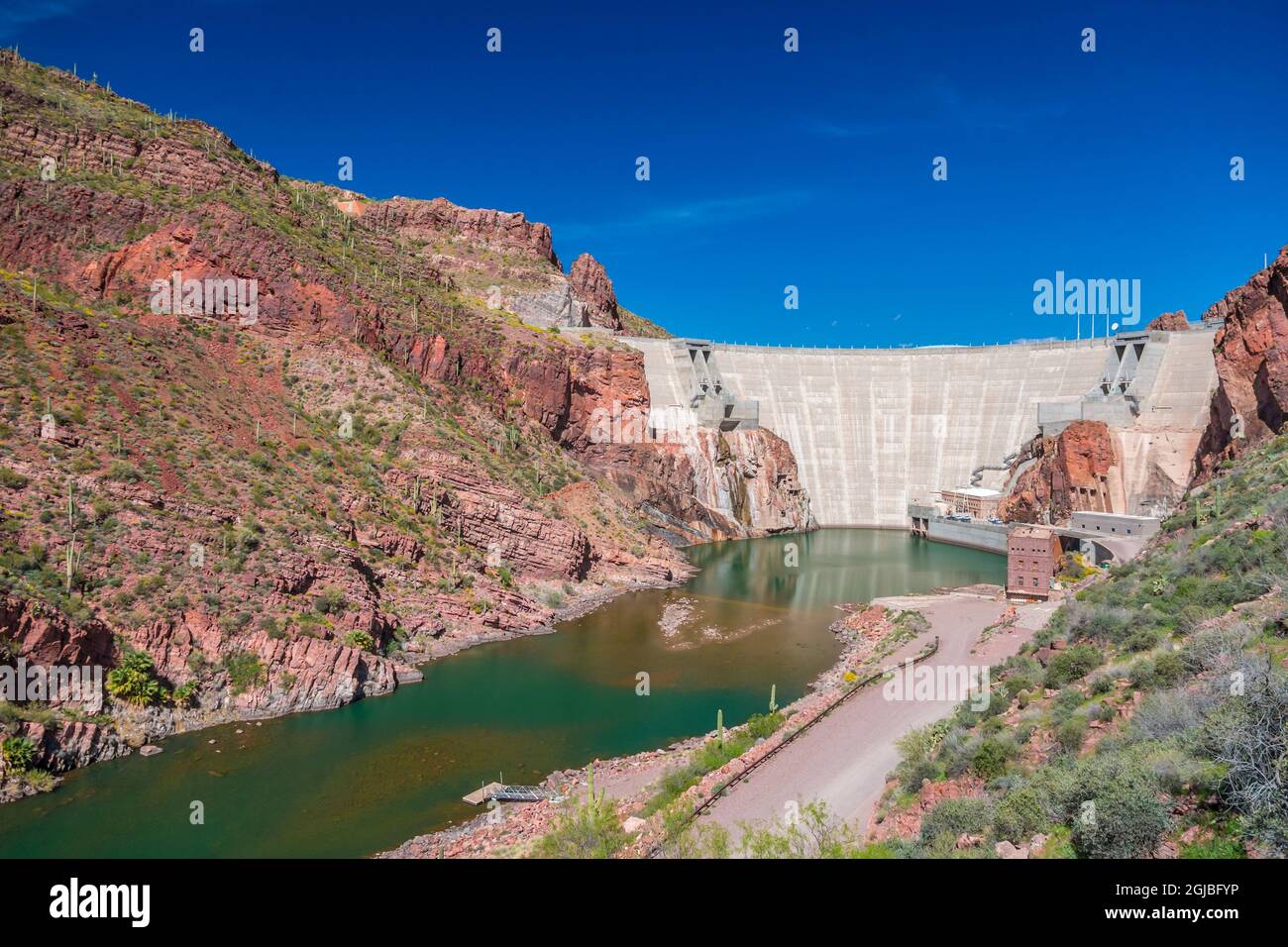 USA, Arizona. View of Theodore Roosevelt Dam on the Salt River Stock ...