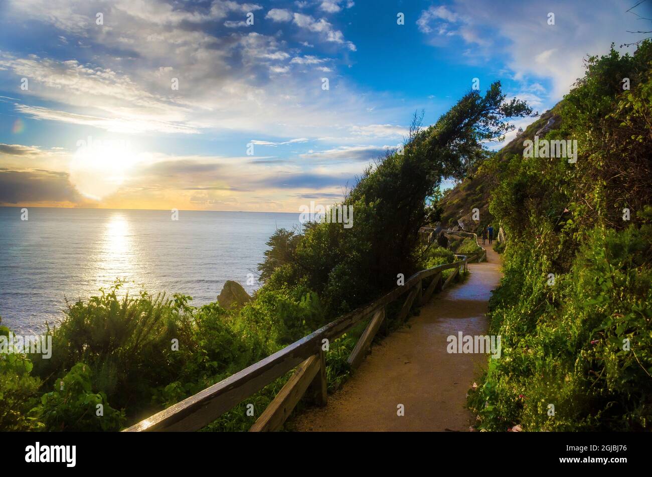 Sunset, Julia Pfeiffer Burns State Park, Big Sur, California, USA Stock ...