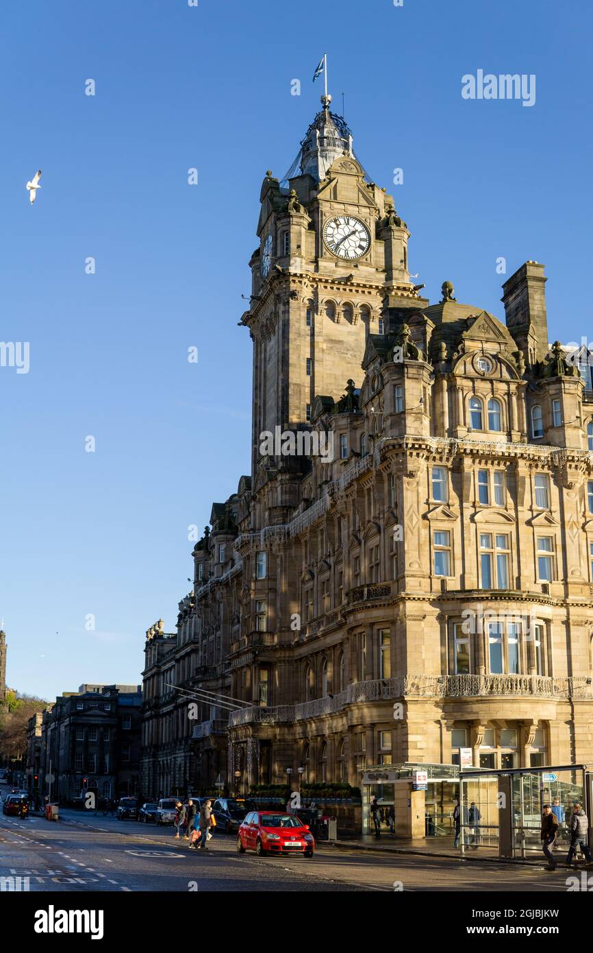 EDINBURGH, UNITED KINGDOM - May 13, 2021: Edinburgh, Scotland, a street ...