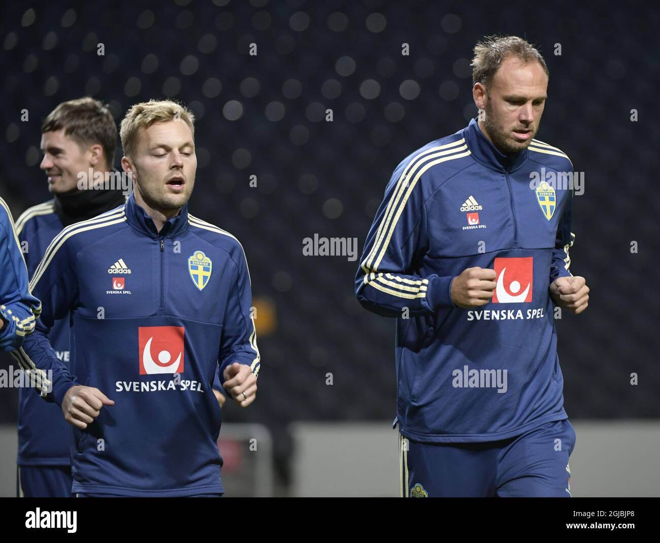 STOCKHOLM 20181008 Sweden' national soccer team players Sebastian ...