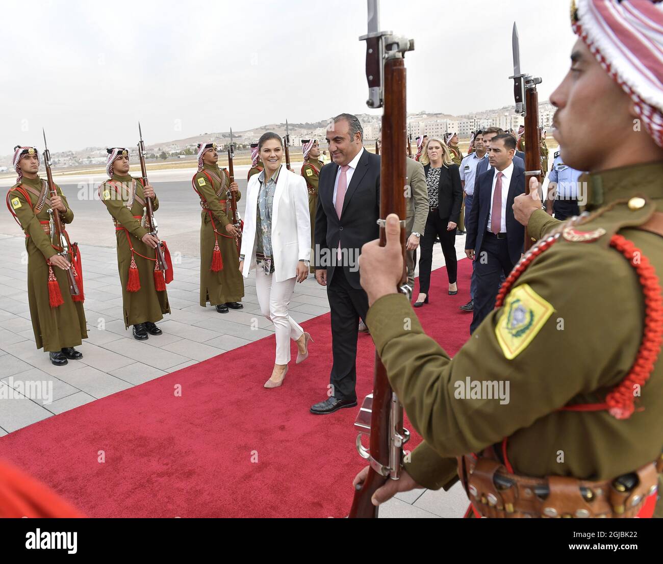 AMMAN 20181015 Swedish Crown Princess Victoria and Prince Daniel arrive ...