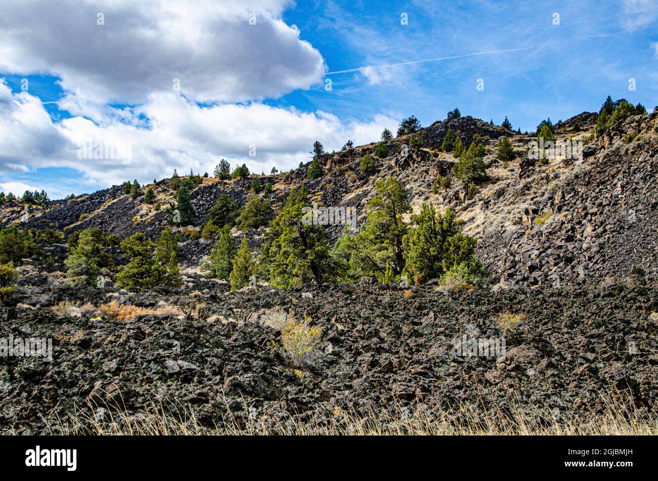 USA, California. Lava Beds National Monument, Devils Homestead Stock ...