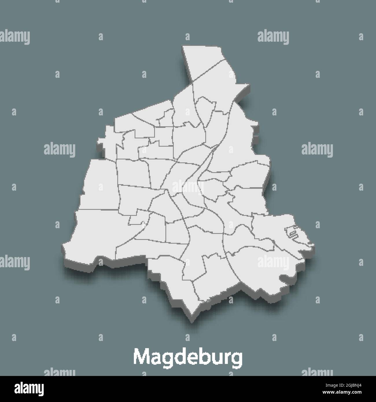 3d isometric map of Magdeburg is a city of Germany, vector illustration Stock Vector Image & Art ...