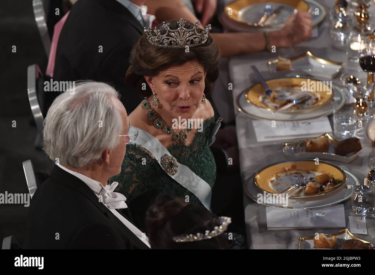 STOCKHOLM 20181210 Queen Silvia during the Nobel dinner in the City ...